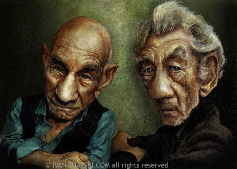 Patrick Stewart and Ian McKellen by Iván Shatski | Scrolller