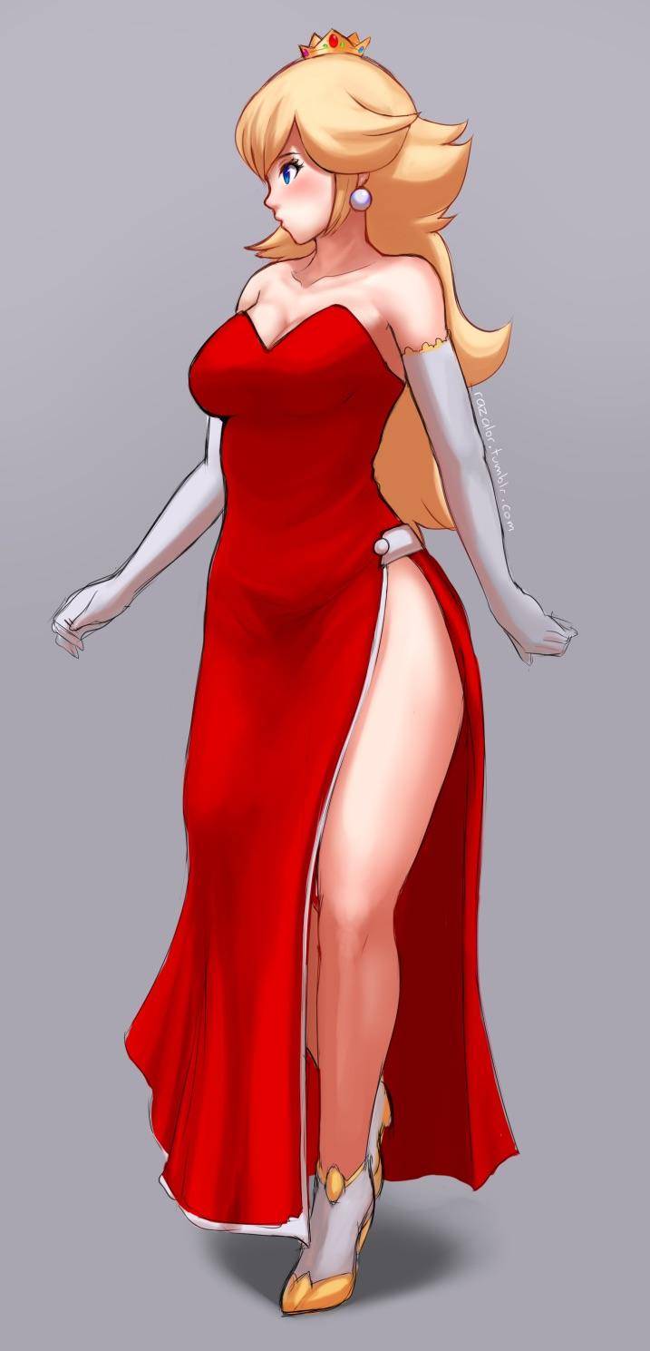 Peach in a red dress [Super Mario Bros] | Scrolller