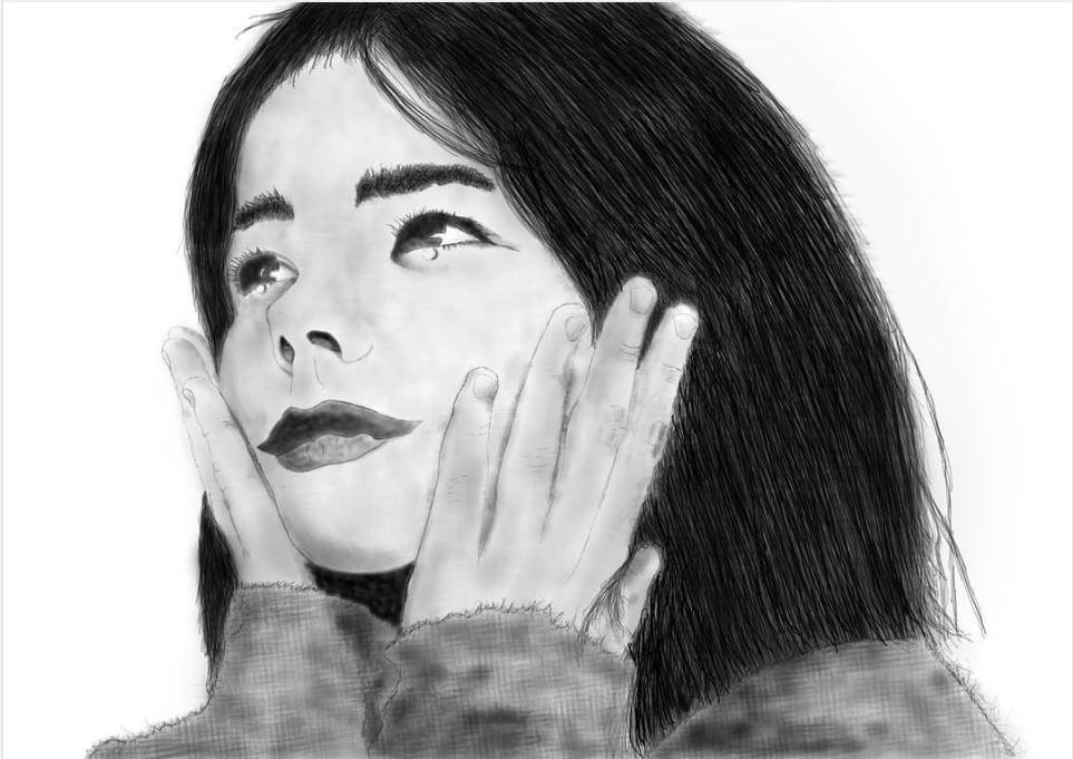 Pencil and Ink, Debut era. I had to draw one of my favorite photos of her.