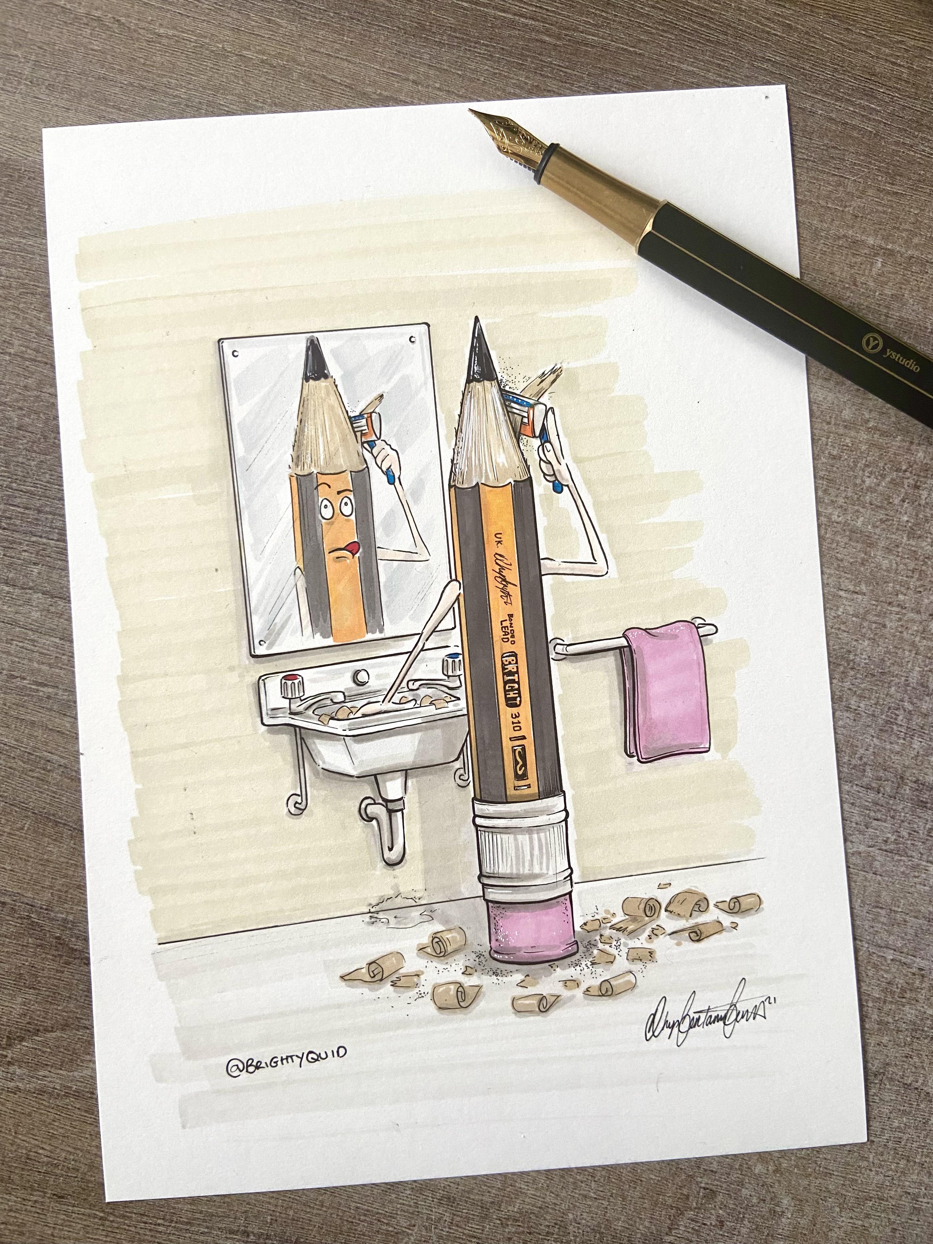 Pencil Shaving - Ink Drawing | Scrolller