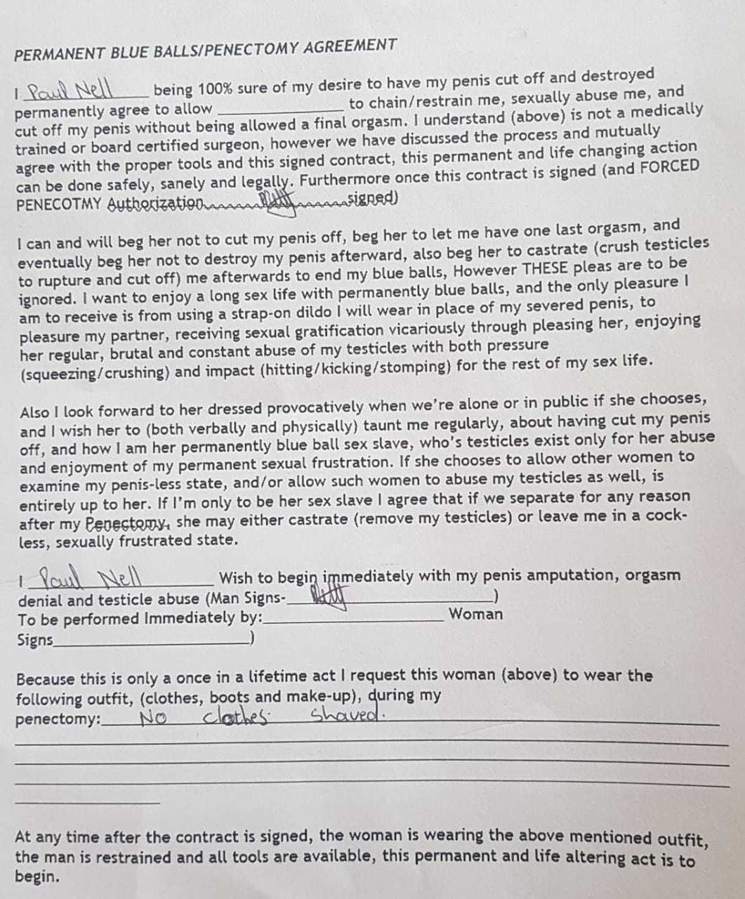 Penectomize me. I've already signed this contract. Come claim my cock | Scrolller