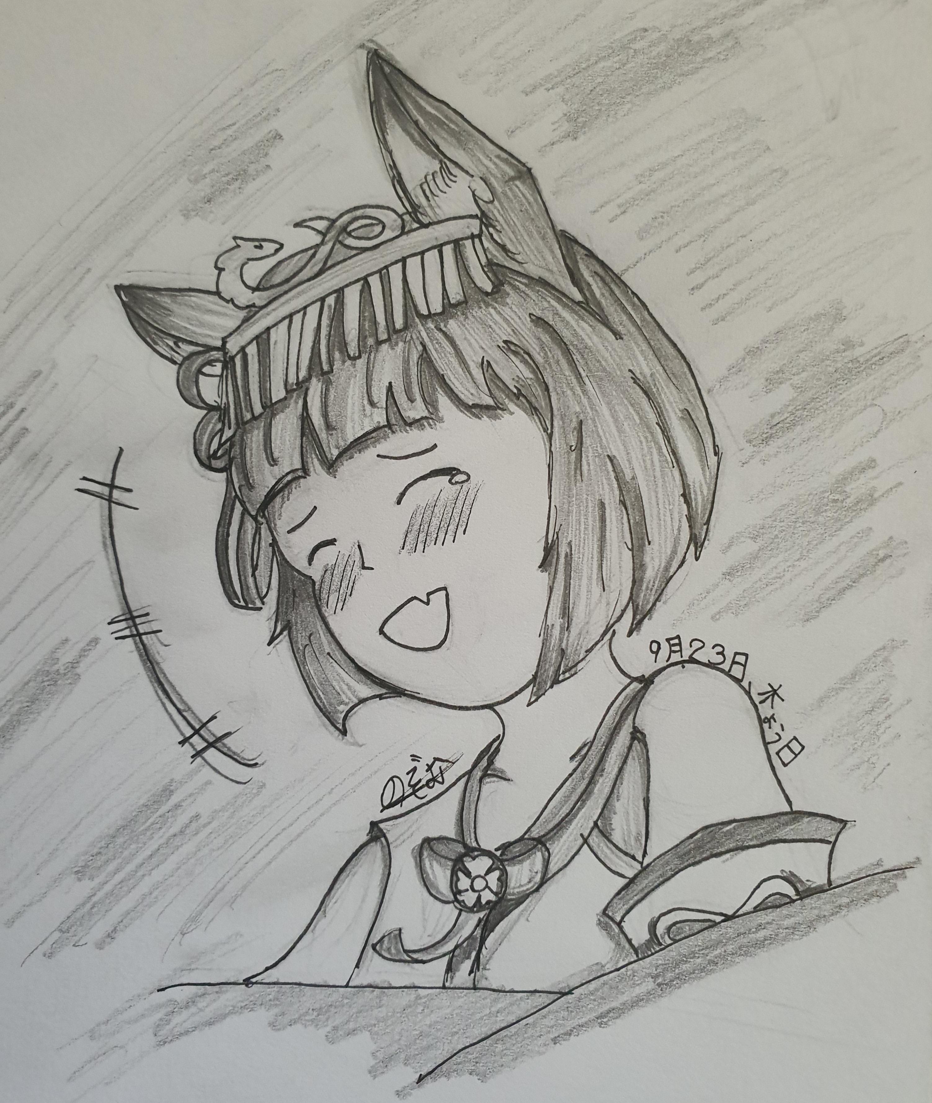 Perhaps a drawing of Mutsu can help cheer you up? | Scrolller