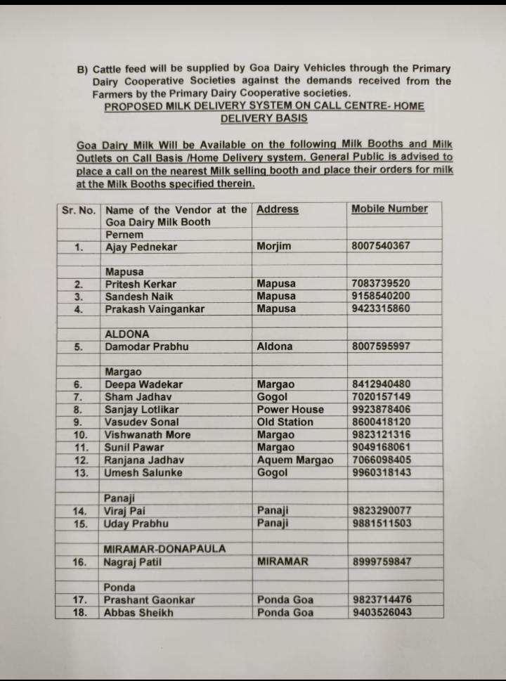 Phone Call -Home Delivery for Milk - Goa Dairy Booths | Scrolller