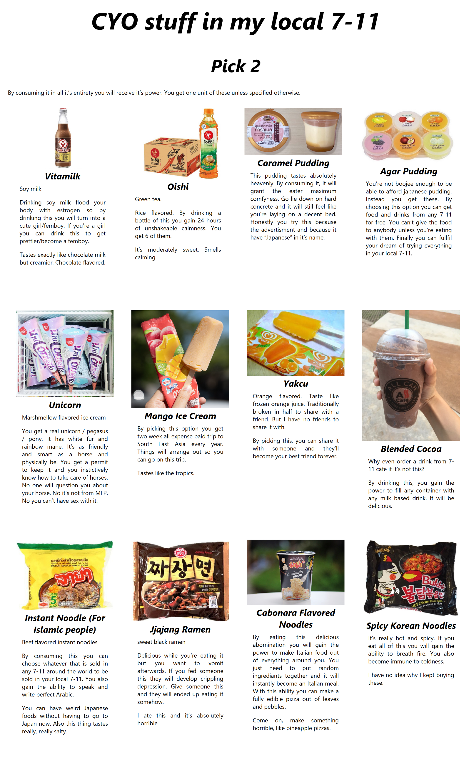 Pick 2 CYOA - Inspired by ramen picker CYOA | Scrolller