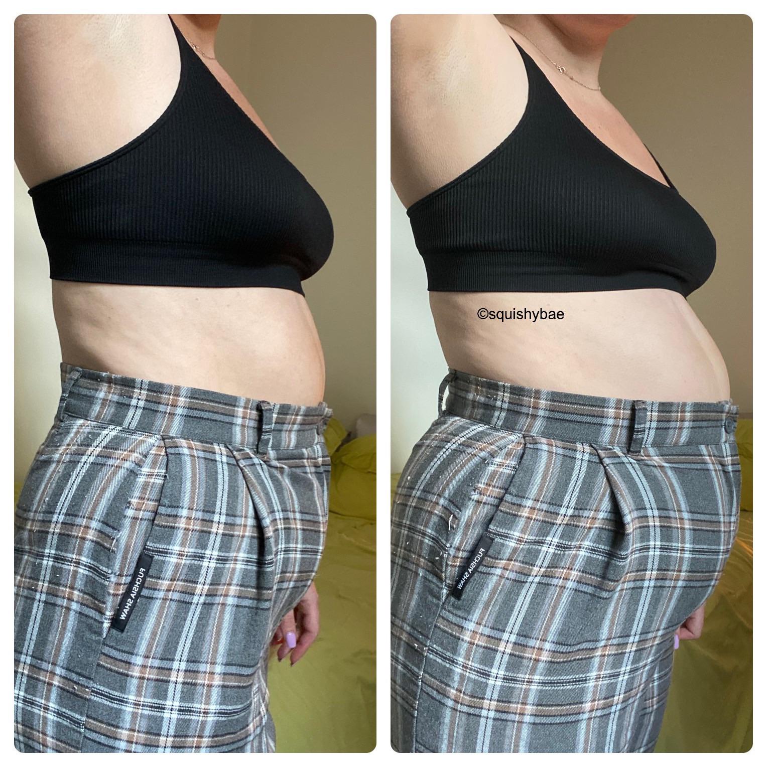 Pigged out on a large pizza until my loose pants got super tight around my bulging belly 🍕🥵 ...