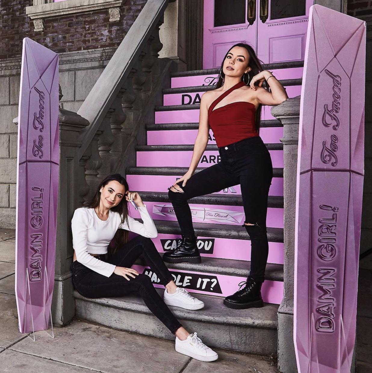 With Veronica on pink stairs | Scrolller