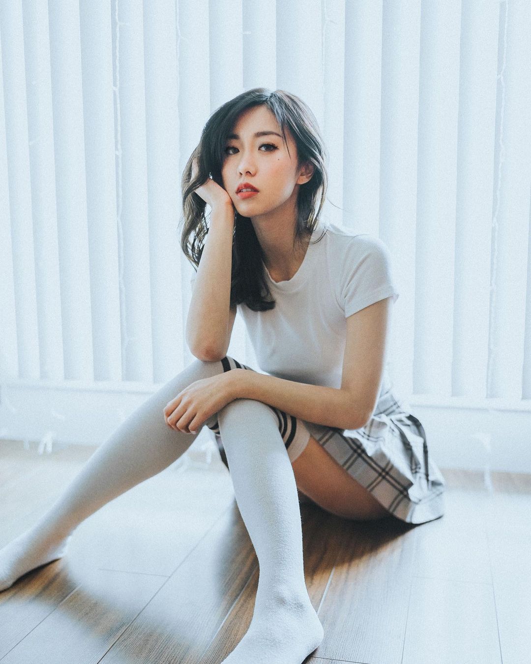 Plaid skirt and thigh highs | Scrolller