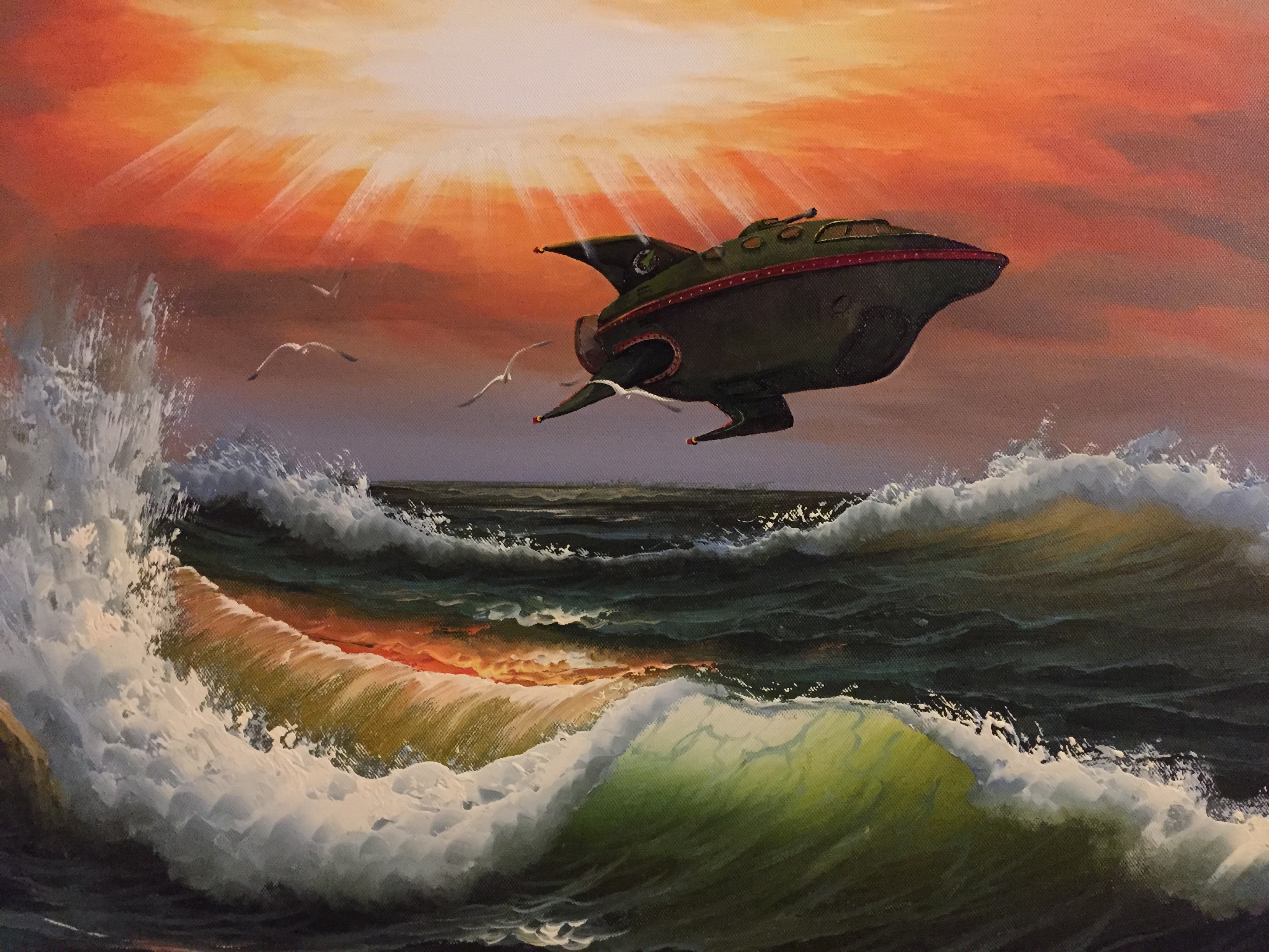 Planet Express ship added to a cheap hotel painting by Dave Pollot. [OS] [3264×2448]. | Scrolller