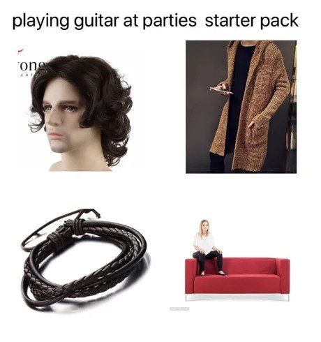 Playing guitar at parties starter pack | Scrolller