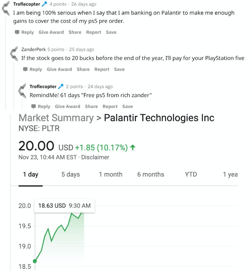 PLTR just won this man a PlayStation 5: | Scrolller