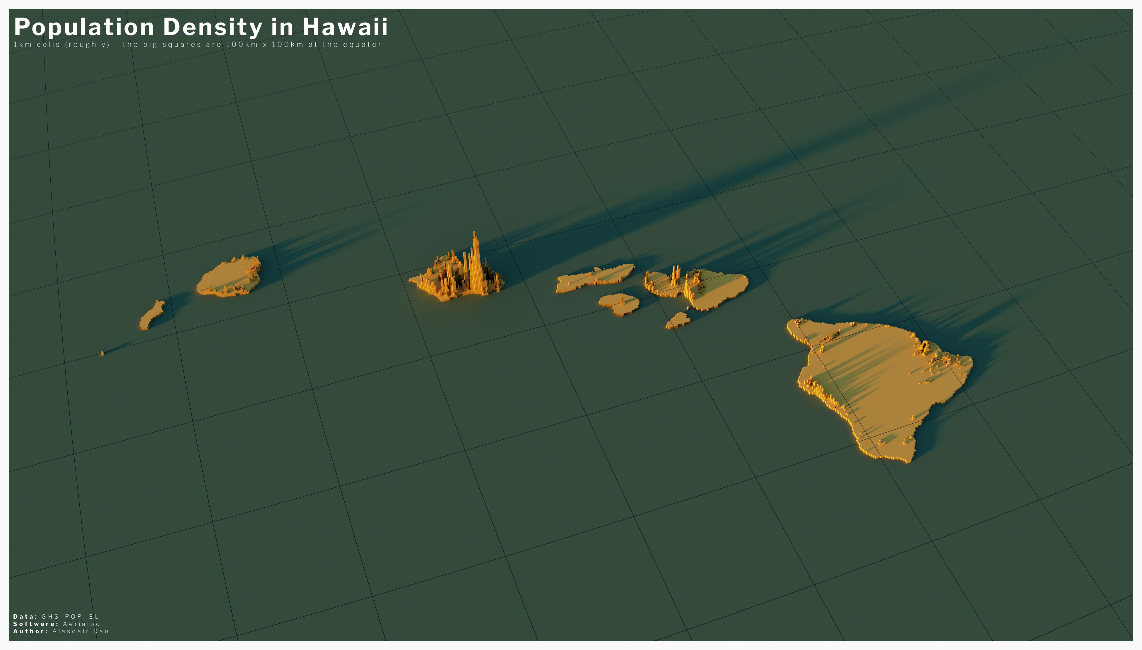Population density in Hawaii [map] | Scrolller