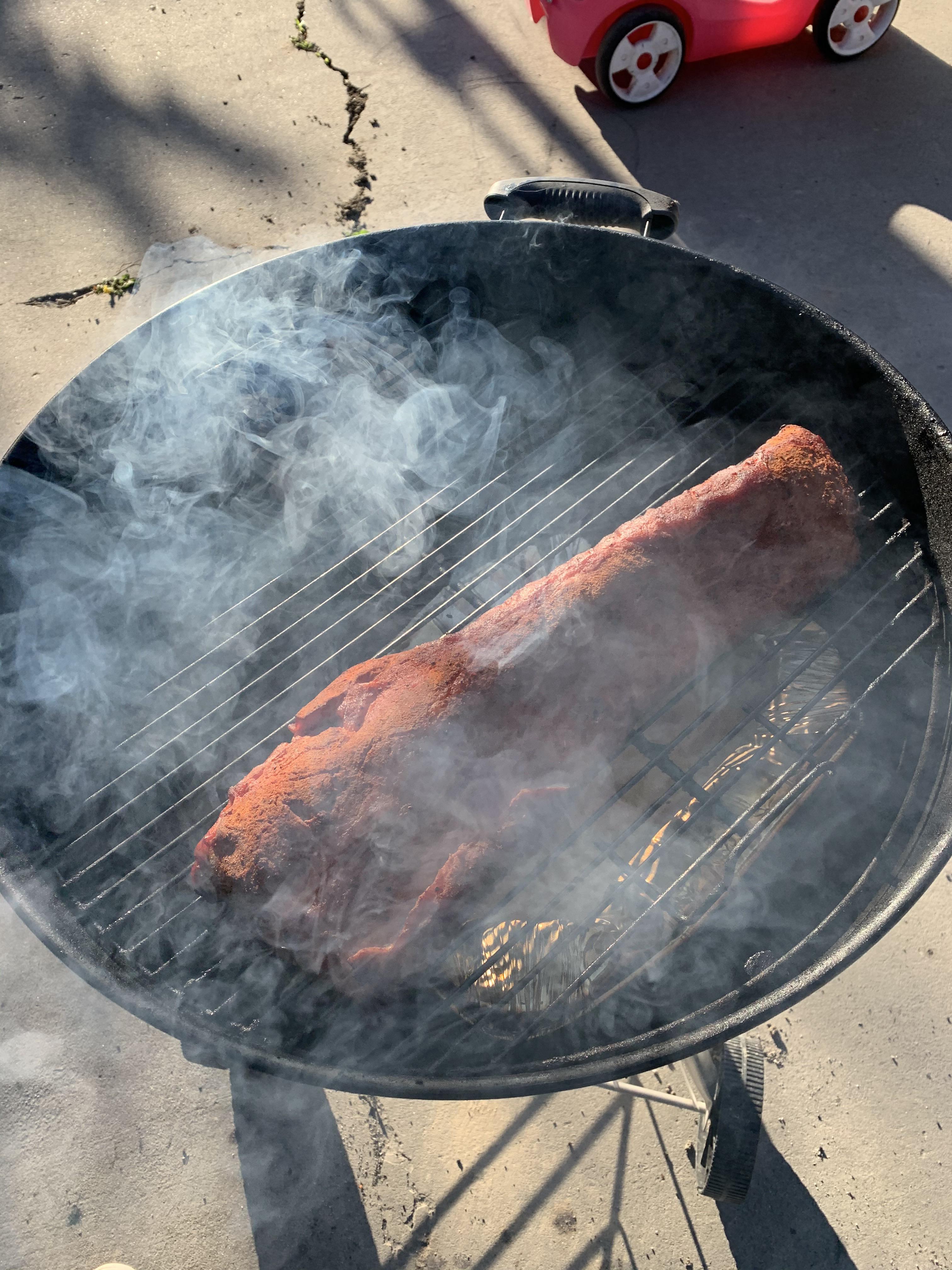 Pork ribs on the Weber... getting my technique down. | Scrolller