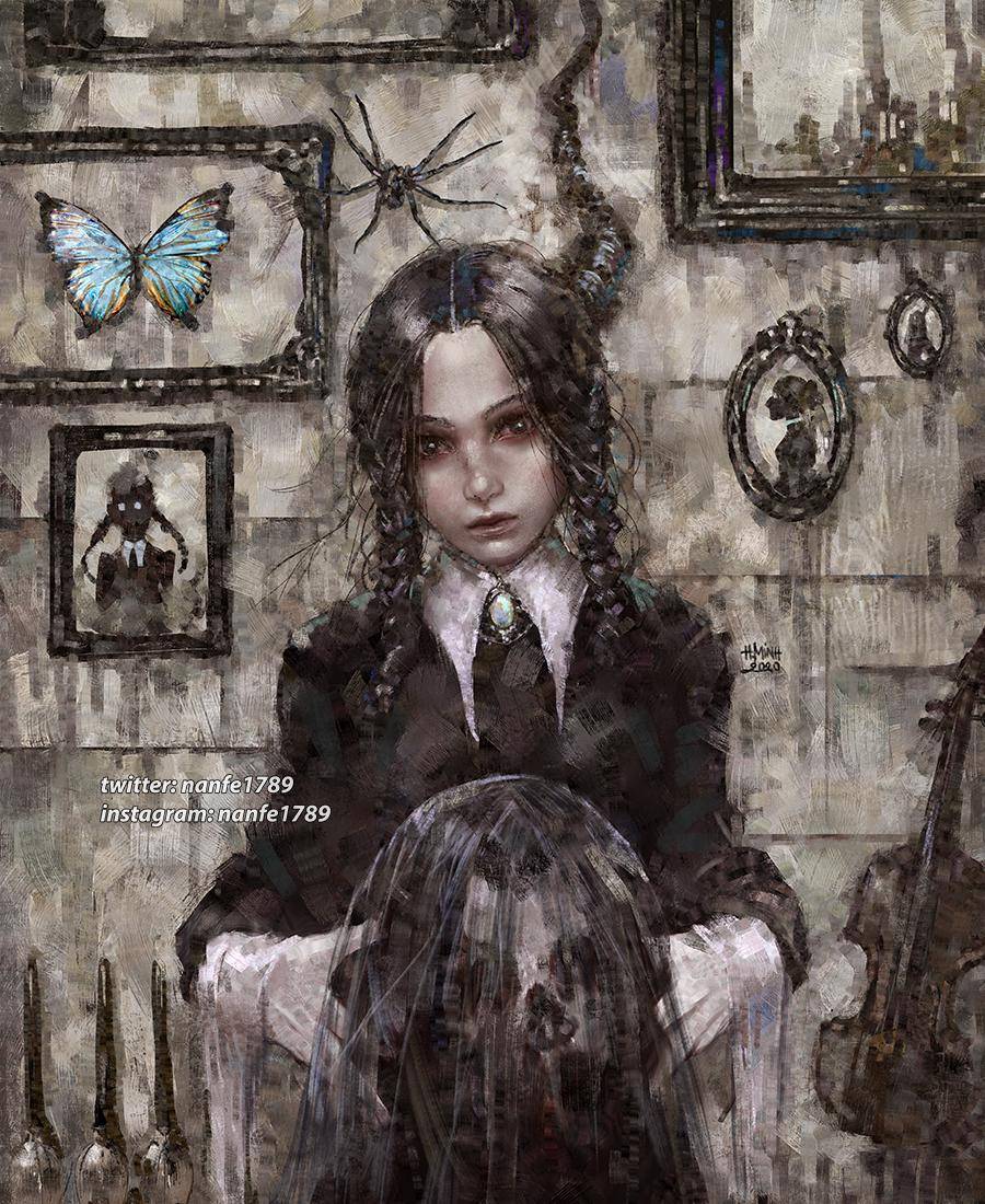 'Portrait of the Addams's Daughter' by Nan Fe | Scrolller