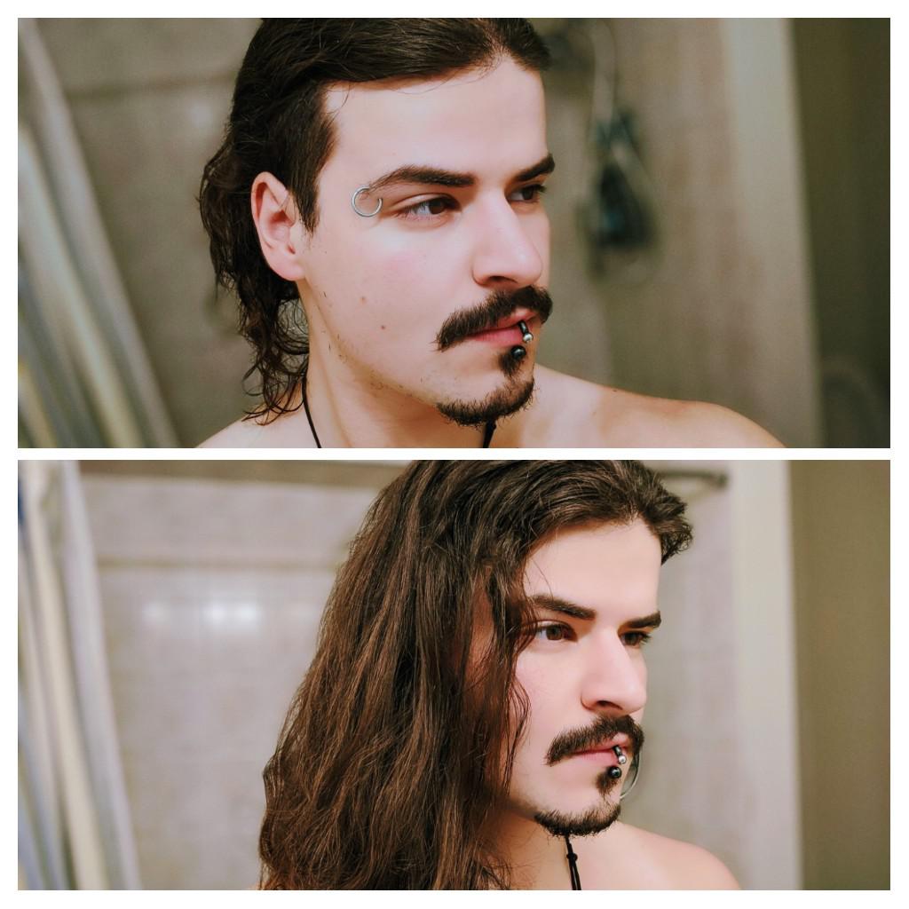 Pre-shower selfies in and out of ponytail 😝 | Scrolller