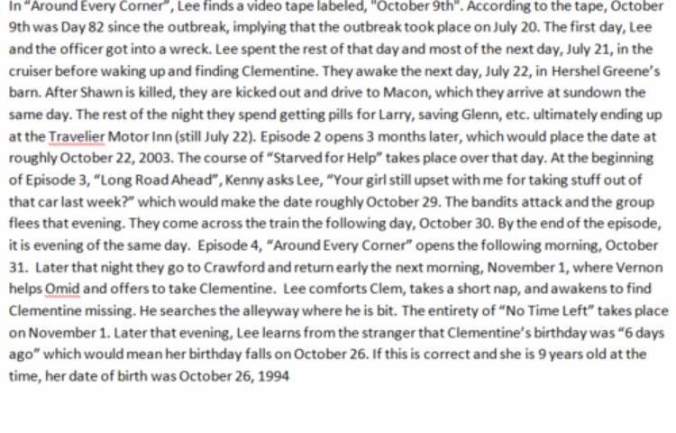 Pretty good speculation about Clem’s age. (Not mine. S1 spoilers) | Scrolller
