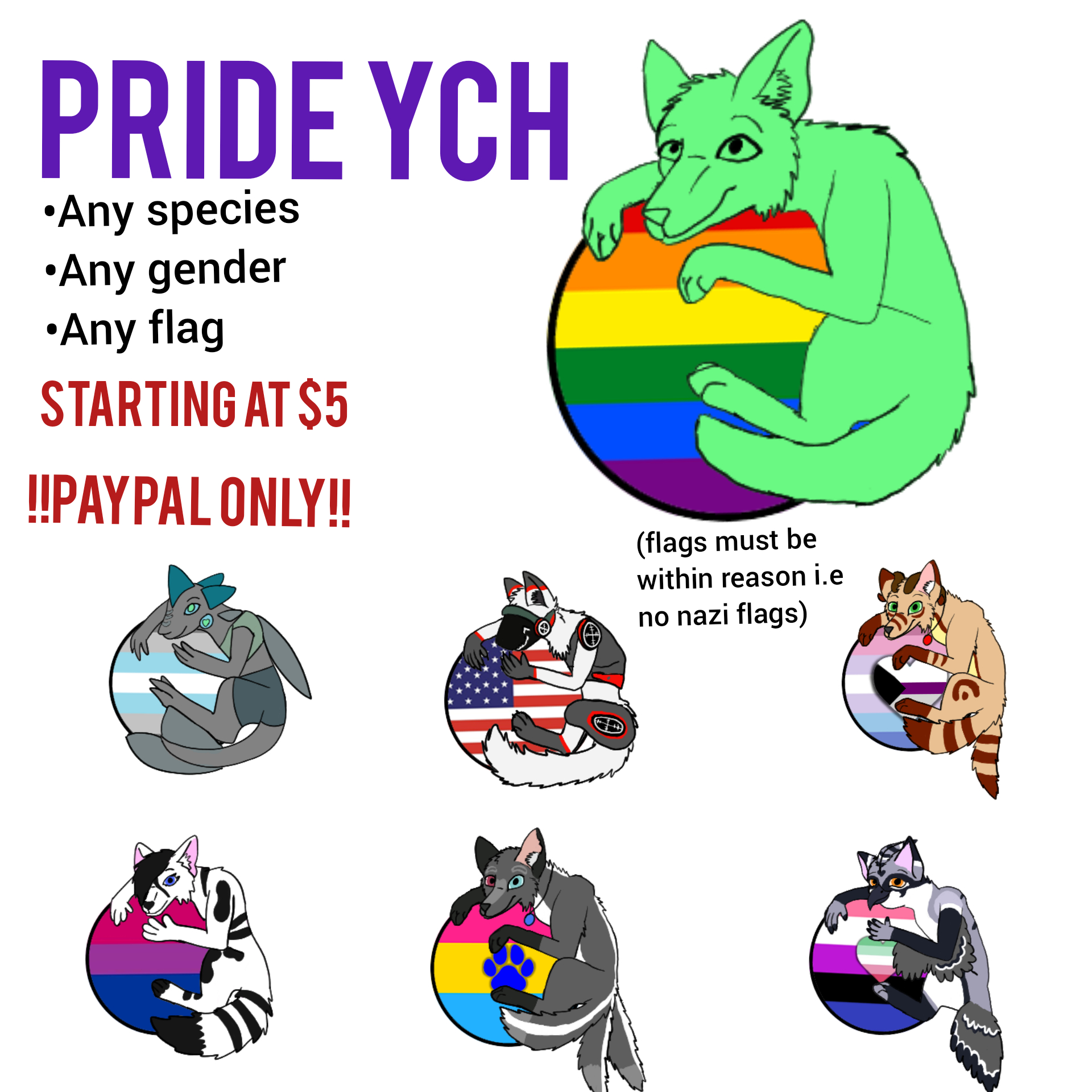 Pride flag YCH commissions are open! Message me if interested! | Scrolller