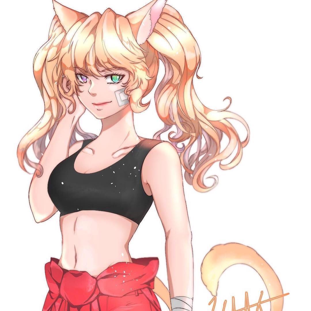 Punk miqote commission | Scrolller