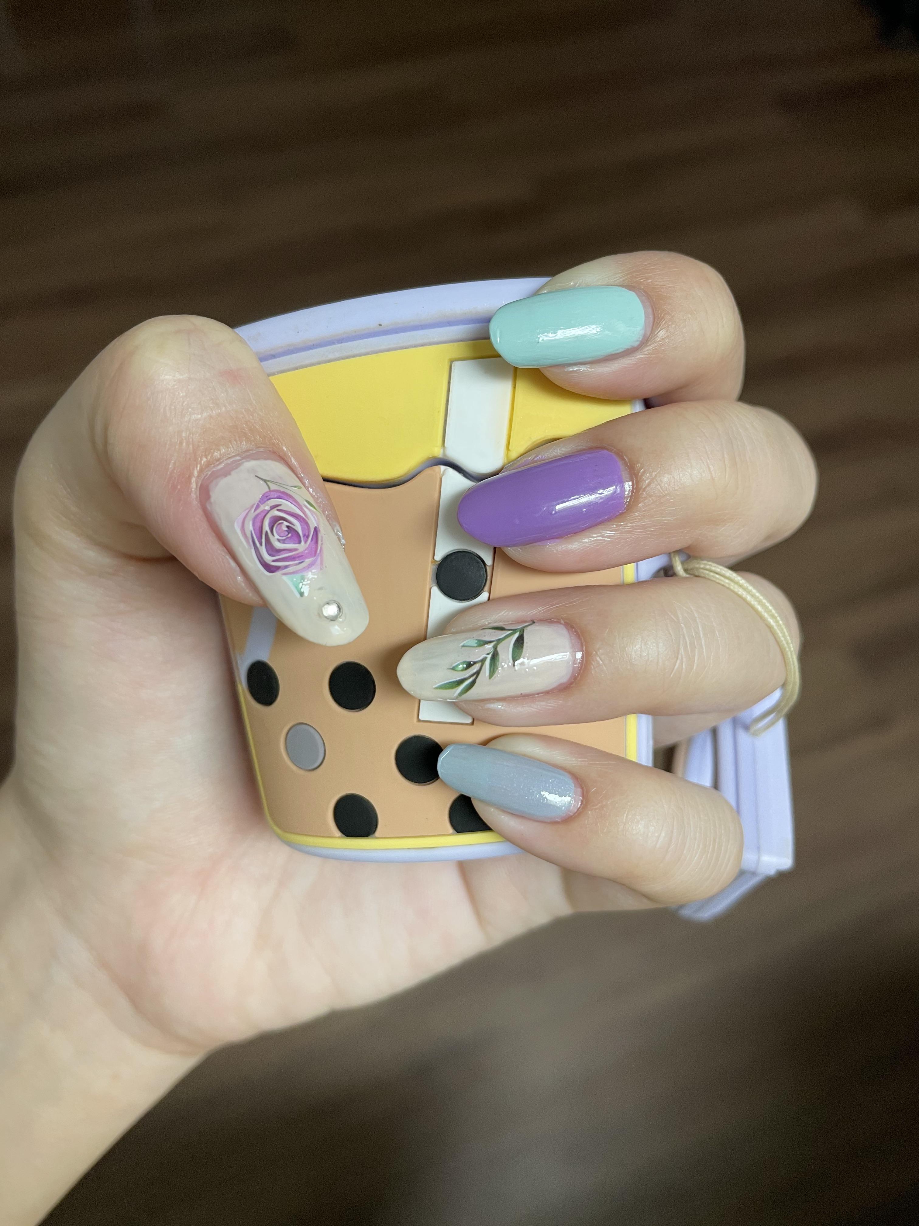 Purple & Blue with Nail Tattoo | Scrolller