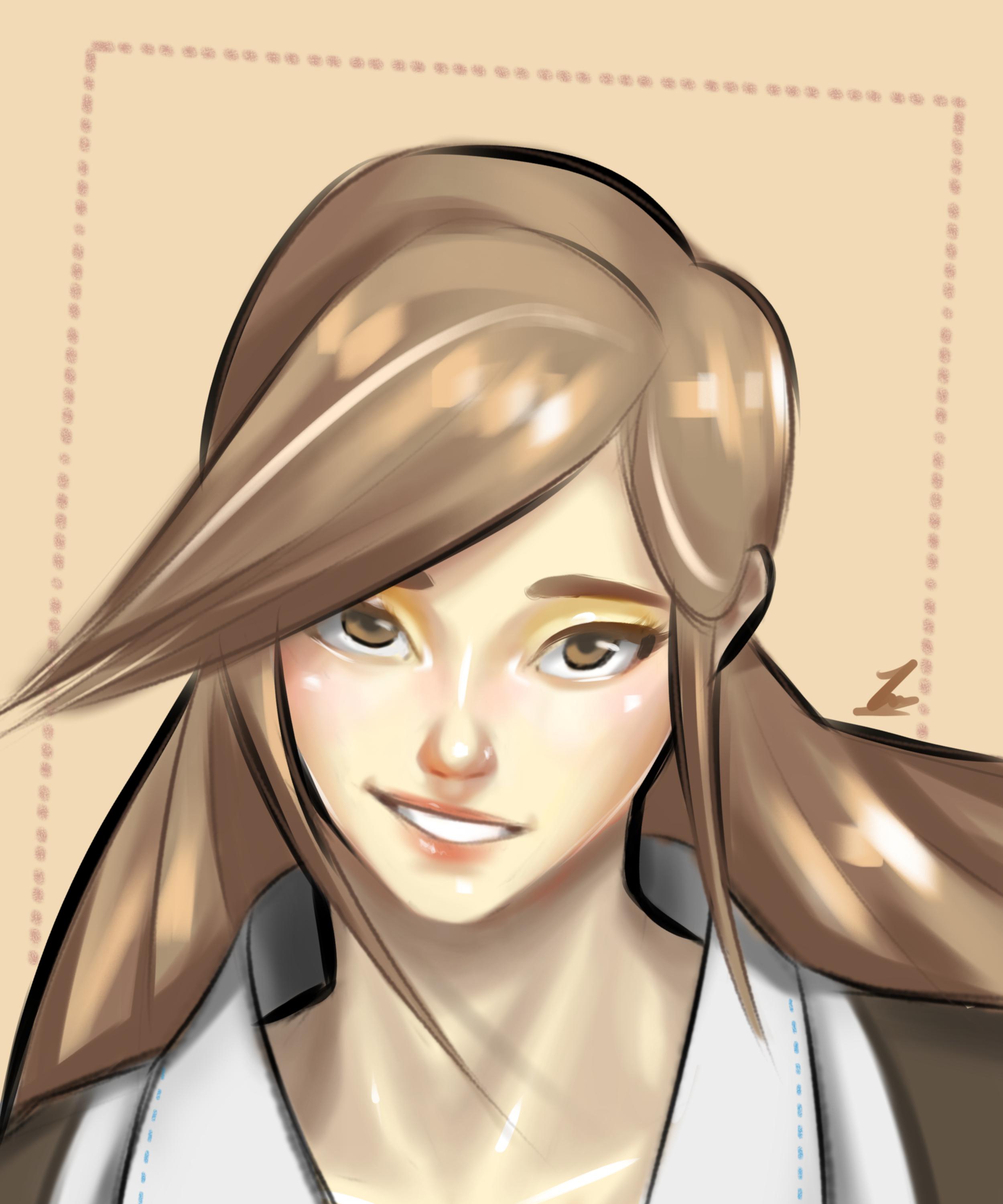 Quickie Bust doodle of an OC, Krita 3 | Scrolller