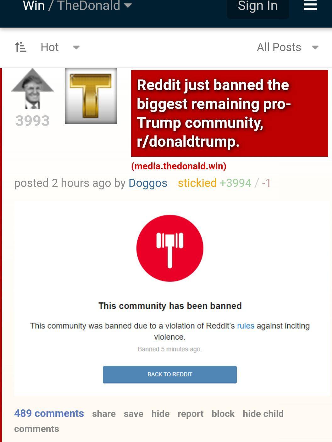 r/donaldtrump is Banned | Scrolller