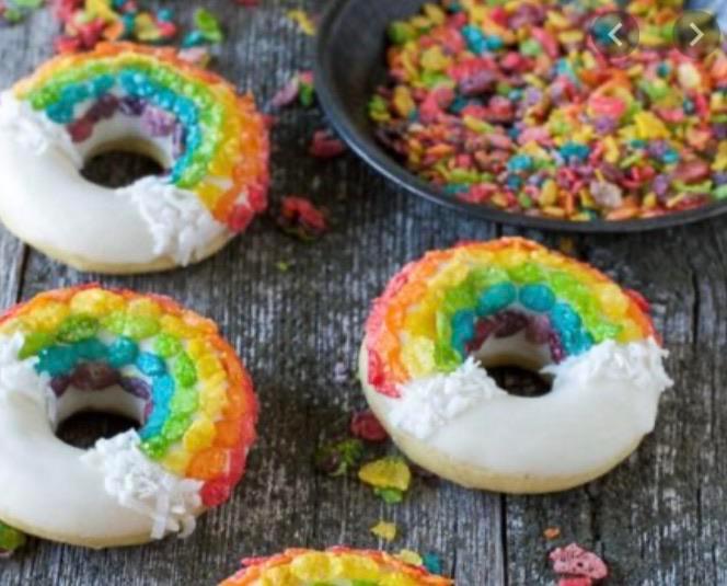 Rainbow Donuts, made with fruity pebbles | Scrolller