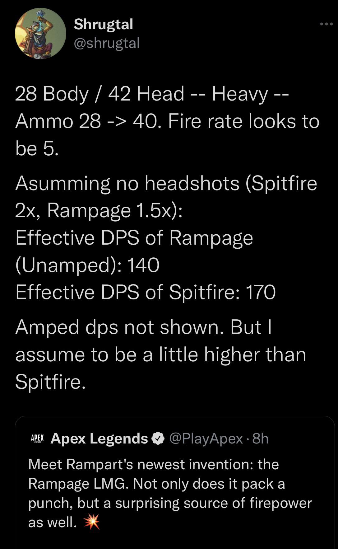 Rampage stats looking pretty solid | Scrolller