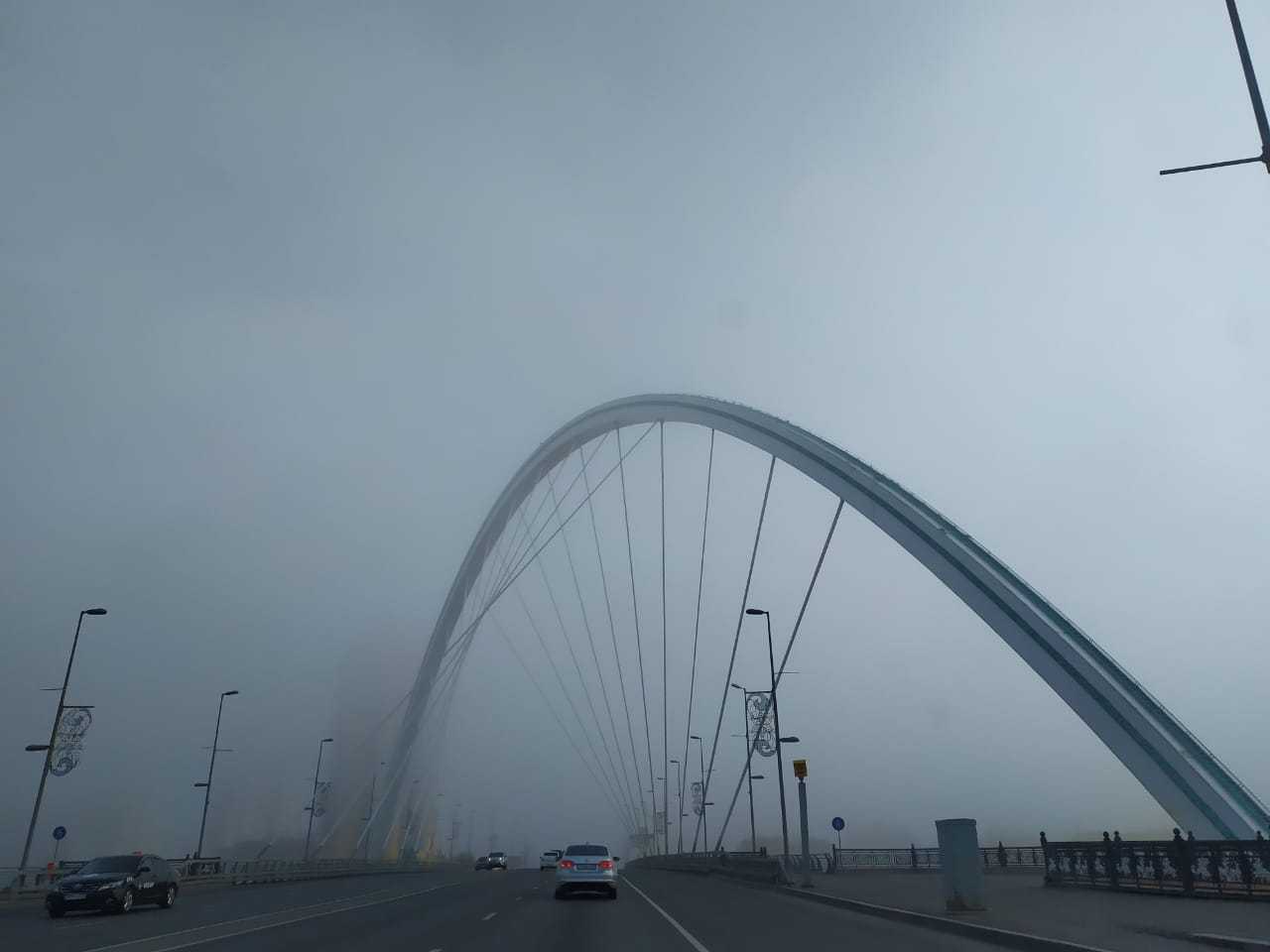 Ramstore Bridge during a fog. Nursultan, Kazakhstan. [OC] | Scrolller