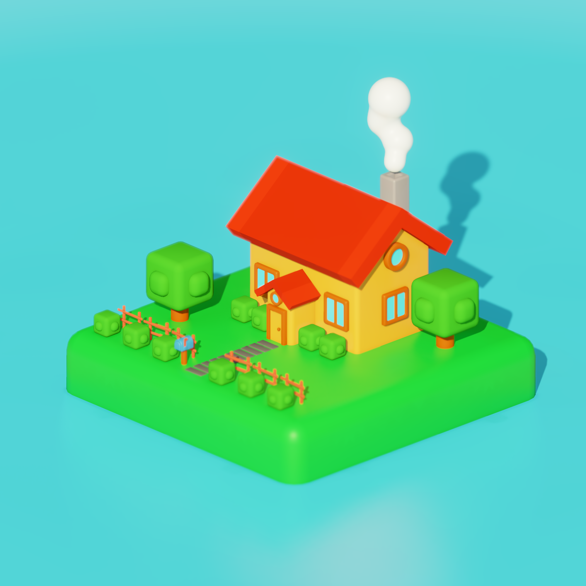 Random lowpoly house 3 | Scrolller