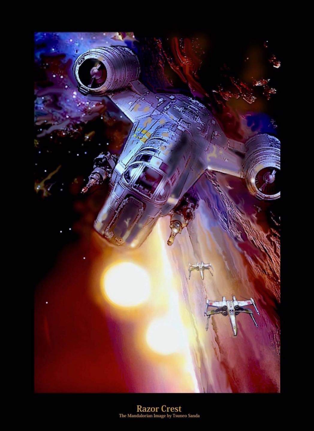 "Razor Crest" artwork, created by Star Wars Artist Tsuneo Sanda | Scrolller