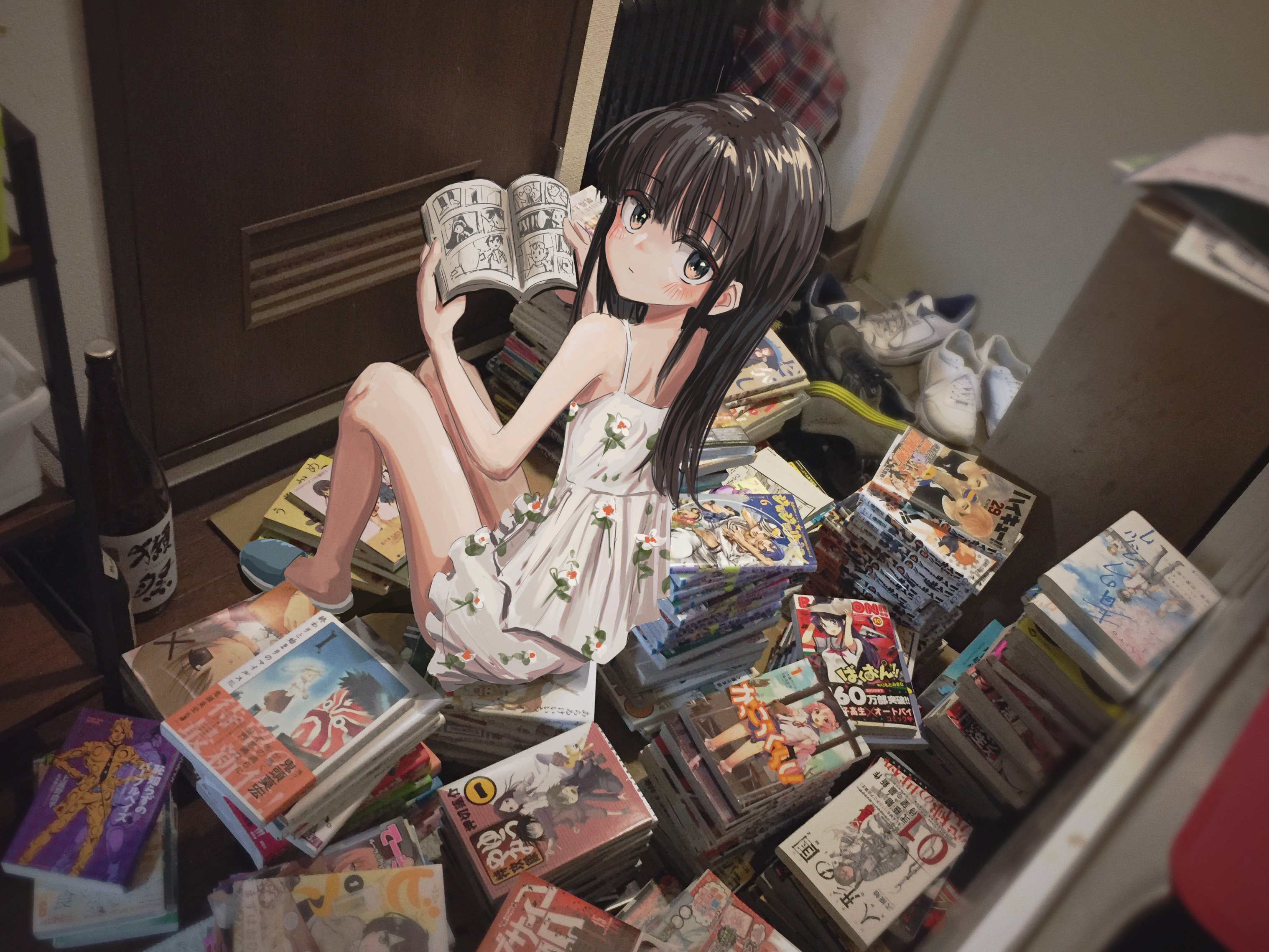Reading Manga in the Corner [Original] | Scrolller