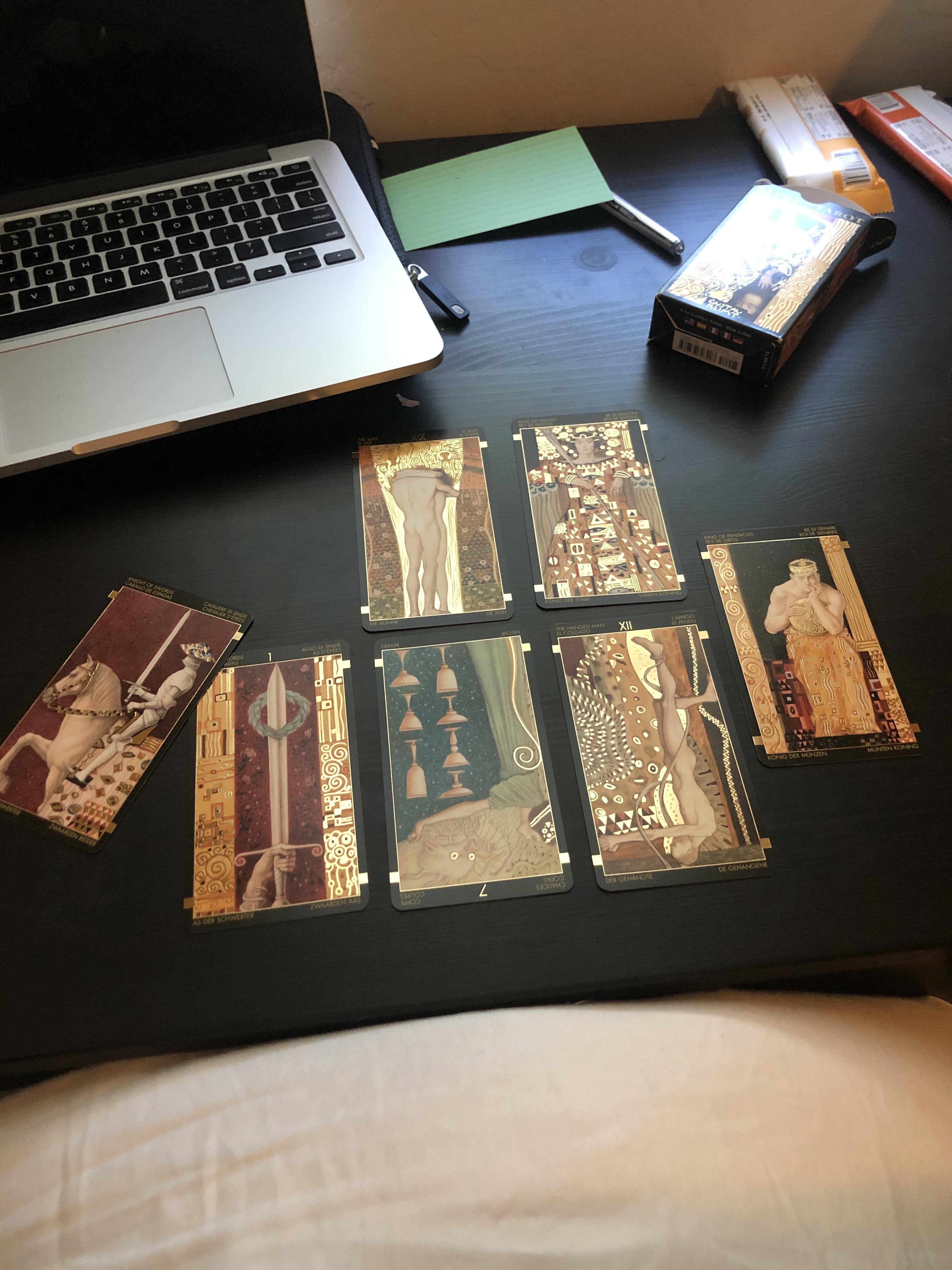 Received my new deck, the Golden Klimt tarot after seeing it and feeling so drawn to purchase ...