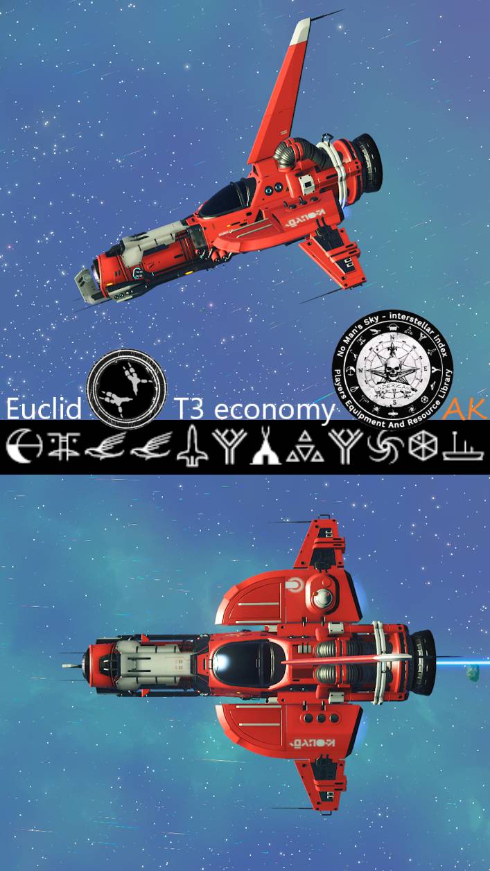 Red and White Accents. Single Thruster Dorsal Droid Shockwave Barrel Fighter. T3 Korvax - Euclid ...
