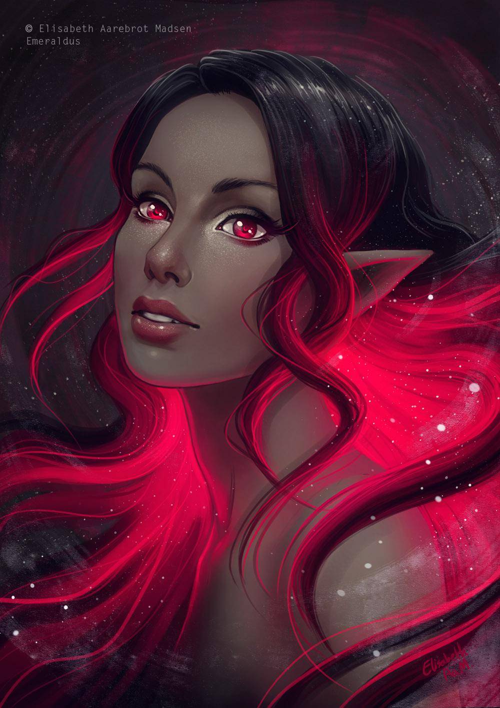 Red Glowing Vampire/Elf by me | Scrolller