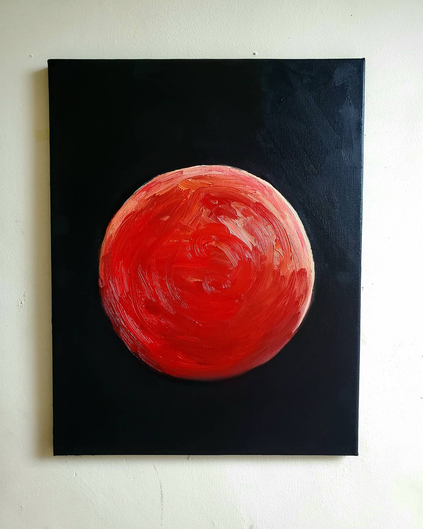 Red moon in oil | Scrolller