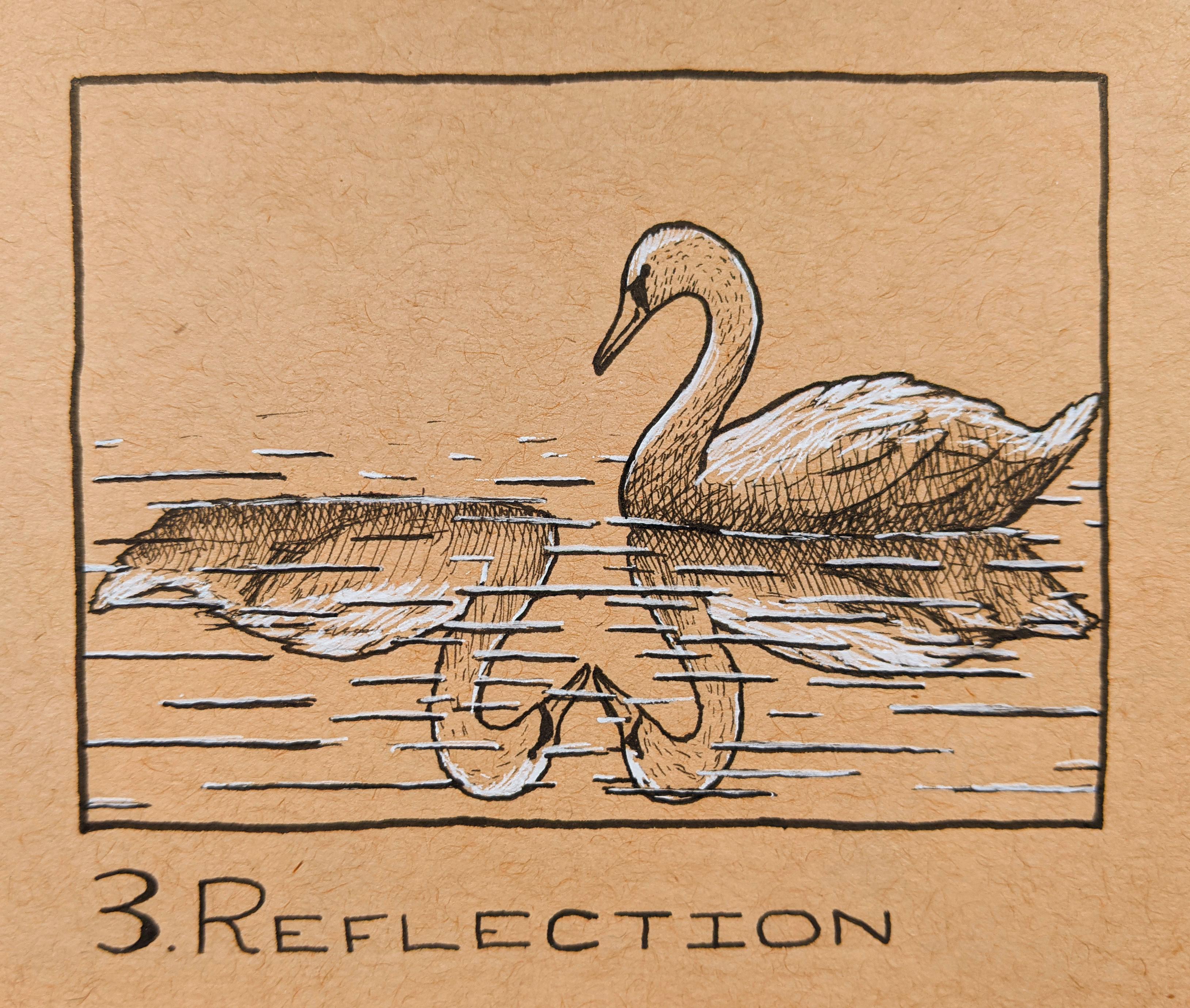 Reflection, Me, Ink, 2021 | Scrolller