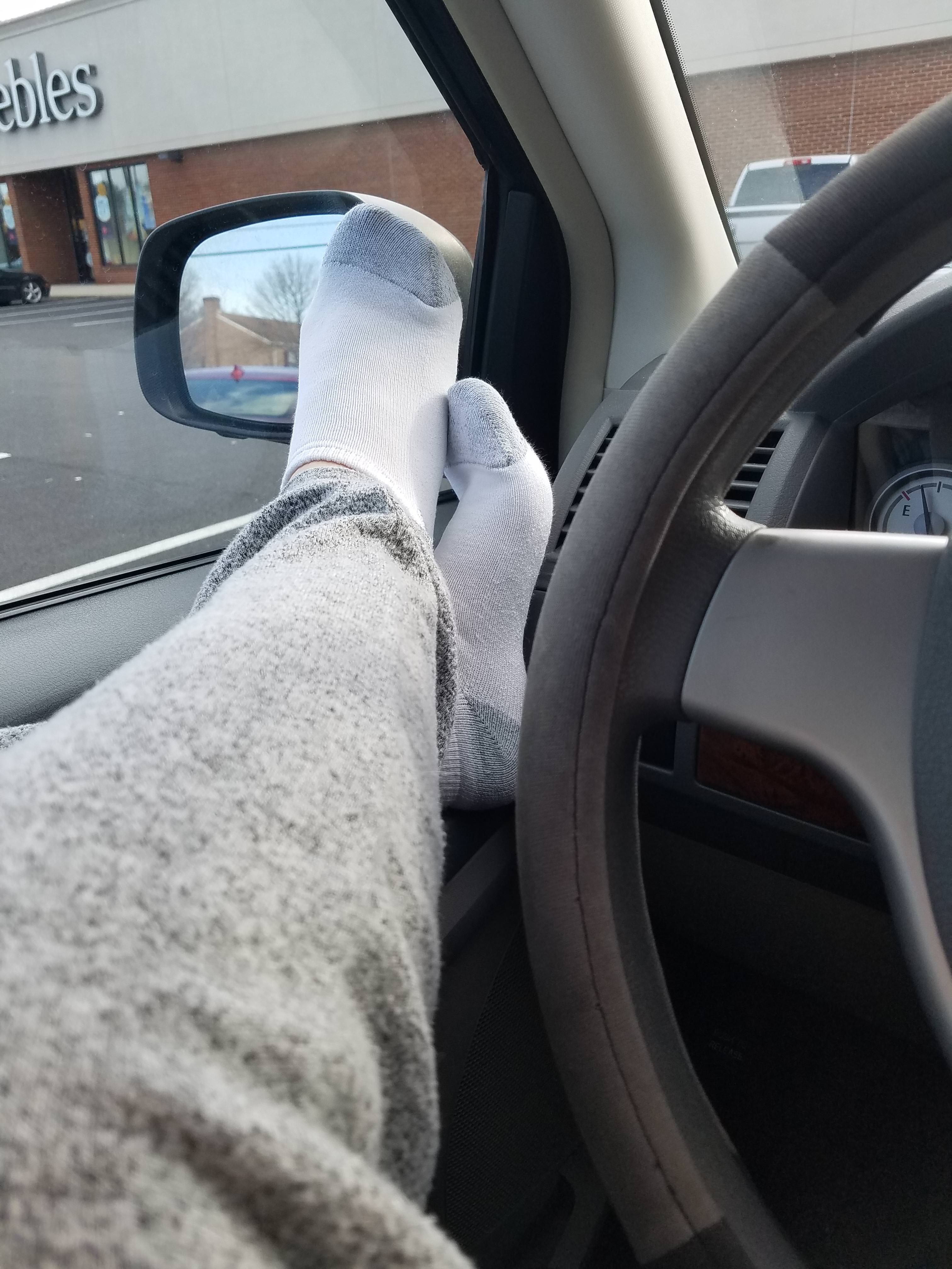 Relaxing in my car with my ankle socks | Scrolller