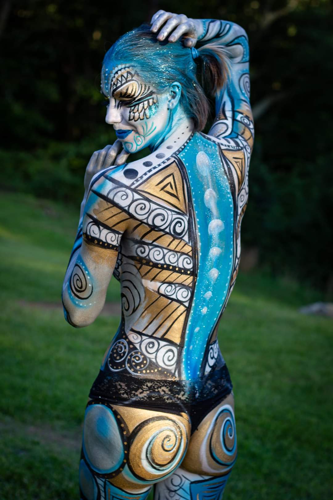 Reminiscing on this bodypaint Ren Allen painted on me at fire on the mountain | Scrolller