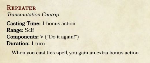 Repeater, a useless transmutation spell. | Scrolller
