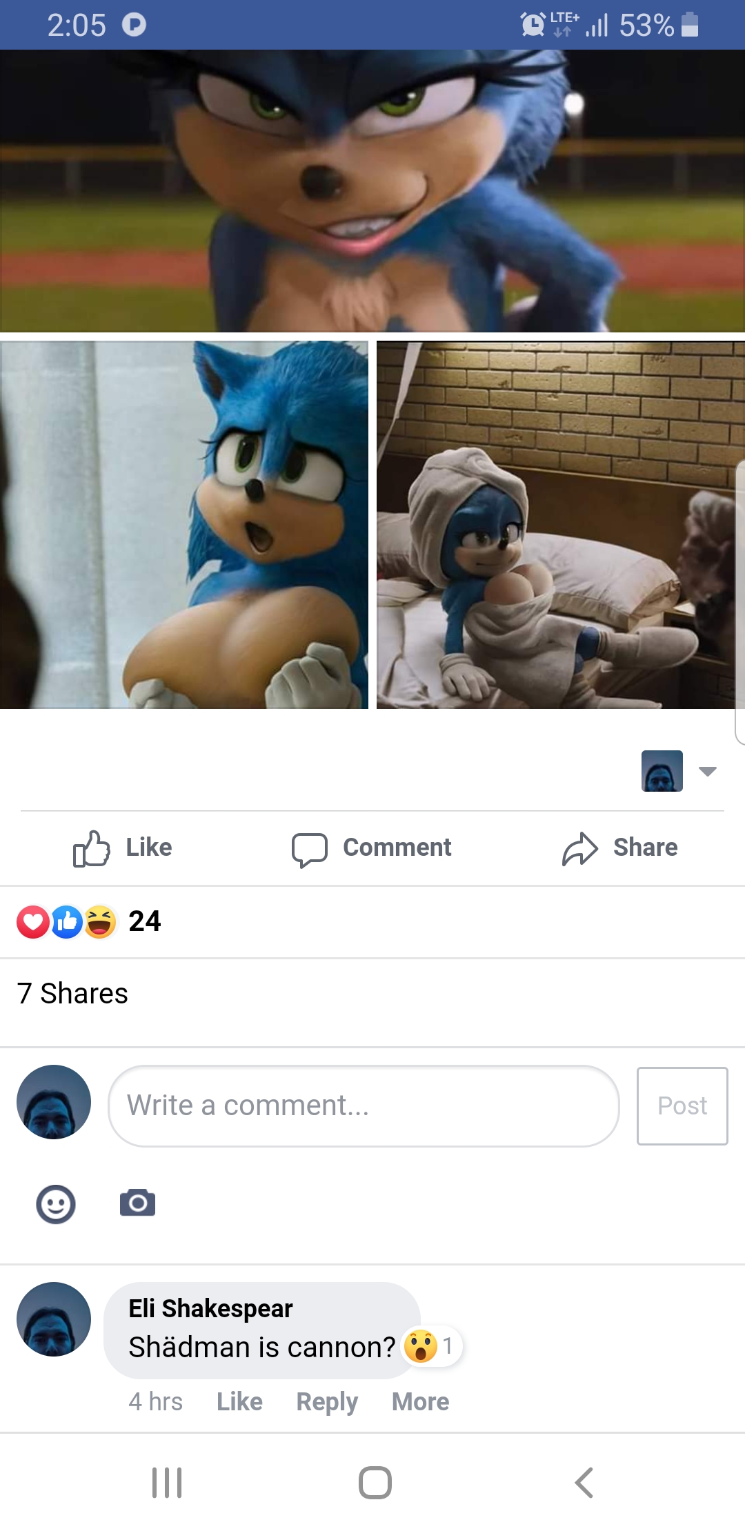 Response To The New Sonic On Facebook To A Rule 34 Group Scrolller