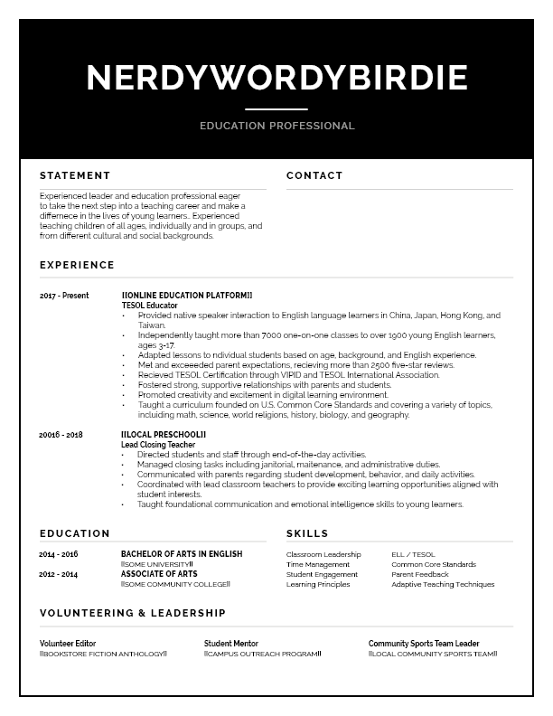 Resume for Teaching Fellowship | Scrolller
