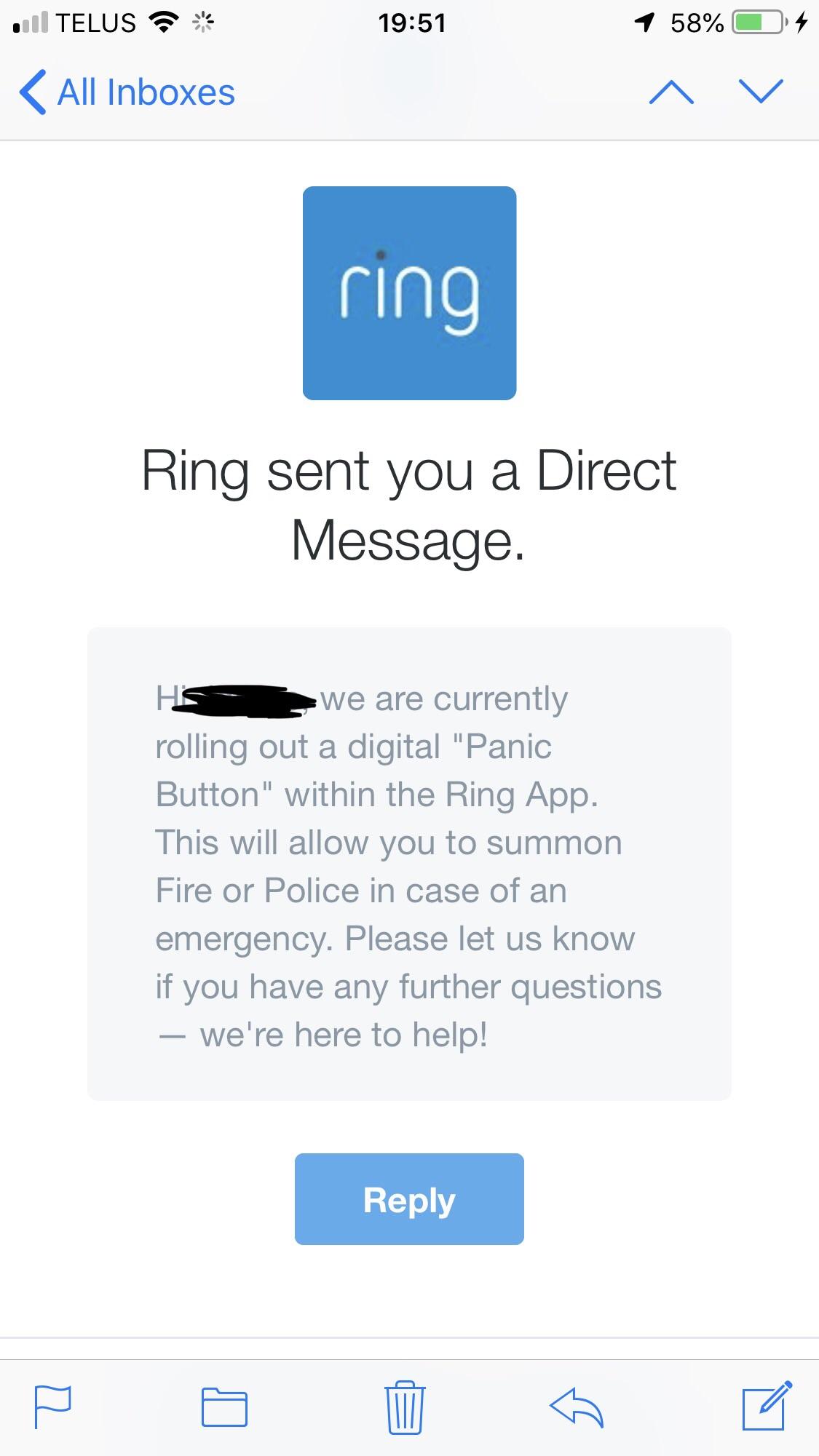 Ring confirm Panic Button in App. | Scrolller