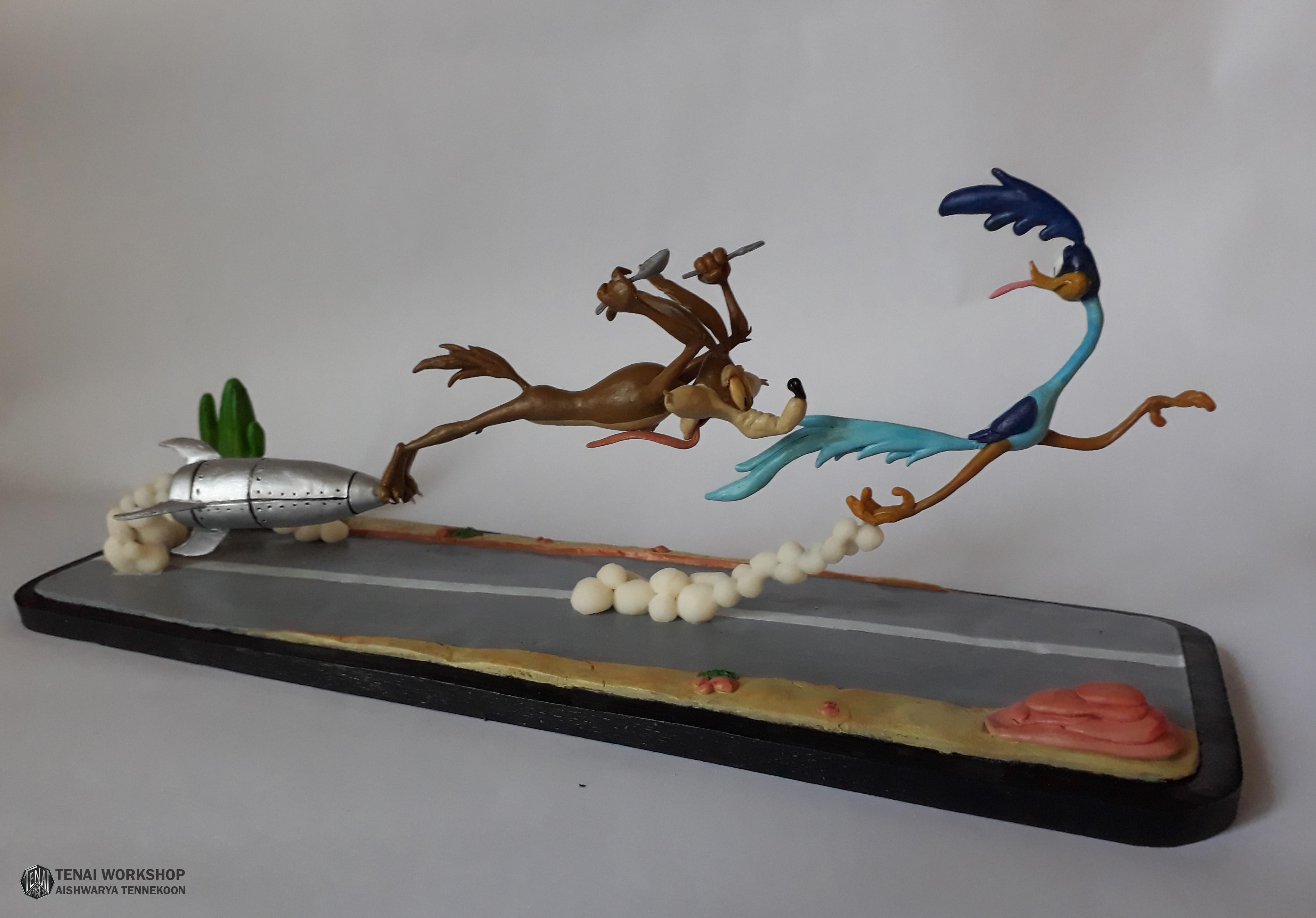 This diorama of the Road Runner and Wile E. Coyote. | Scrolller