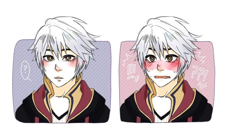 Robin (male) blushing | Scrolller