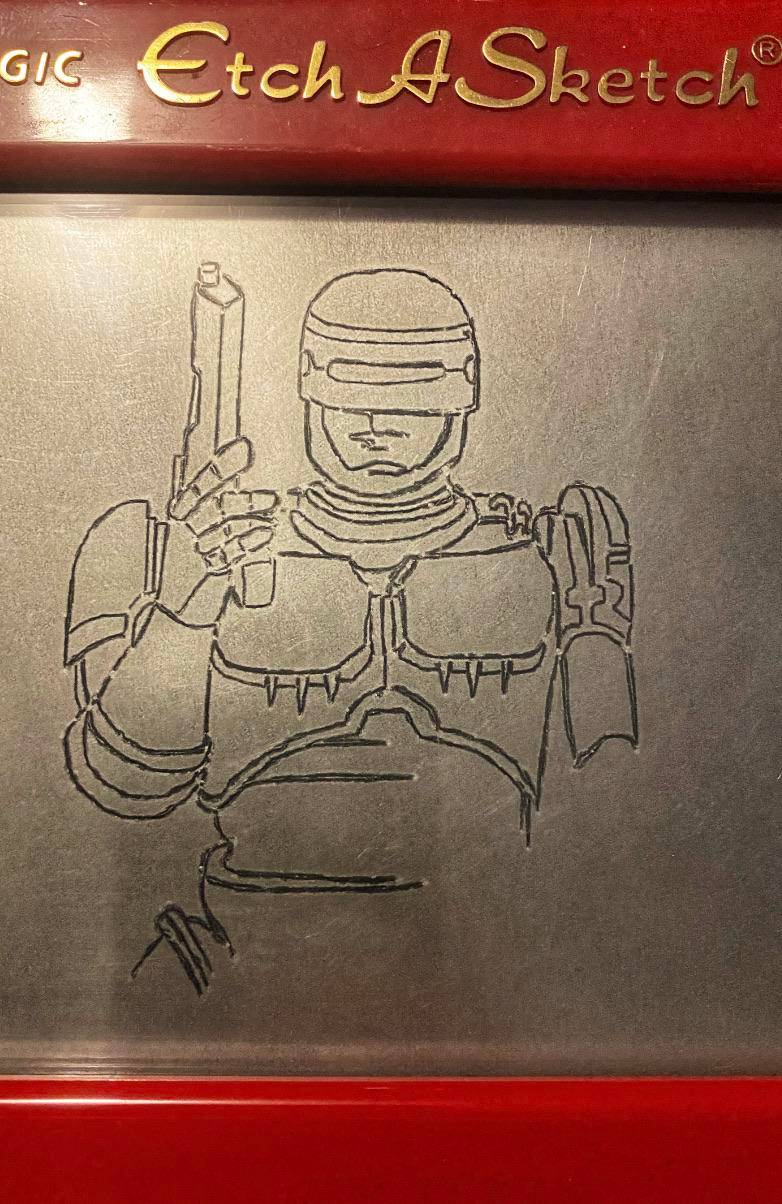 RoboCop on an Etch A Sketch | Scrolller