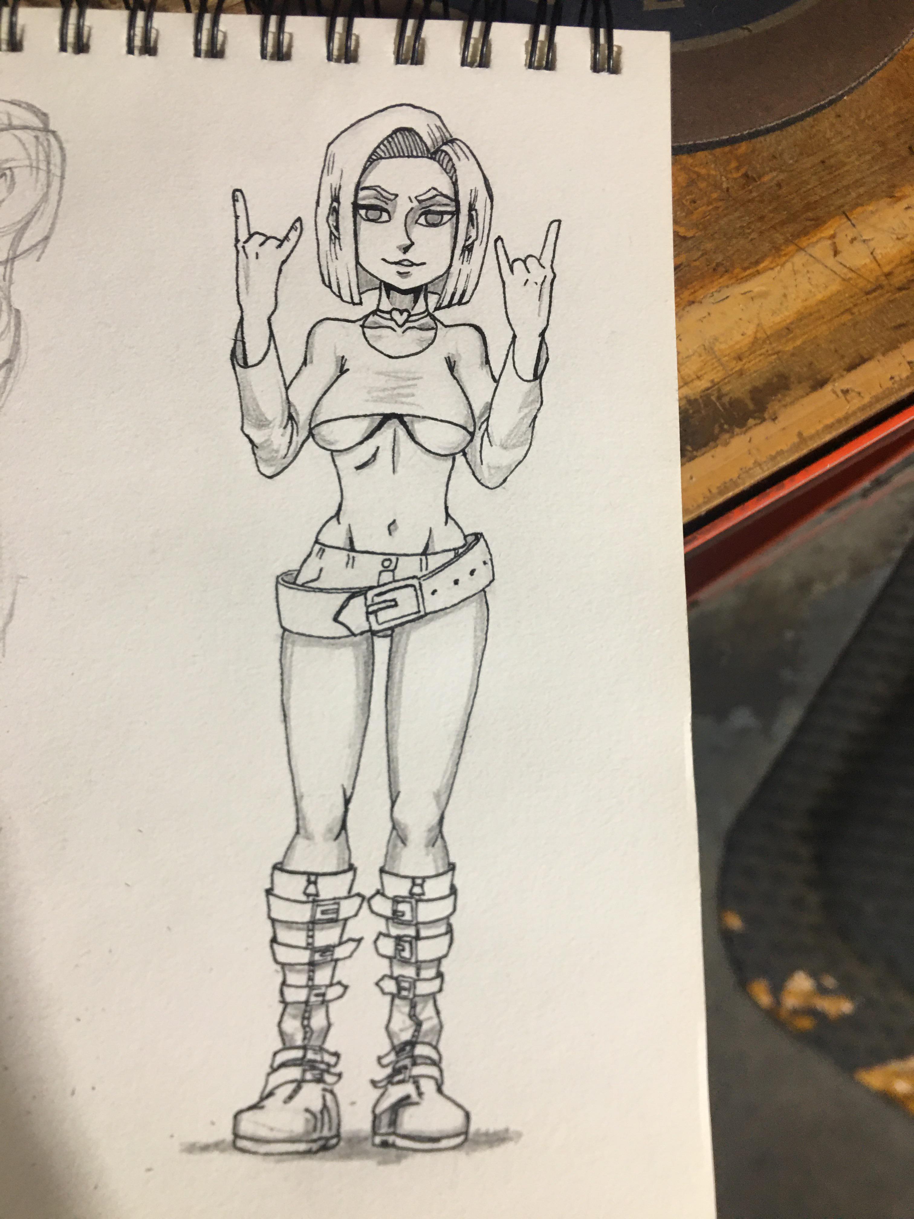 Rocker Girl OC (figure drawing) | Scrolller