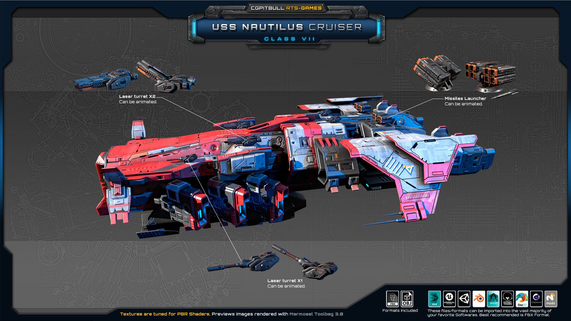 RTS Games - USS Nautilus_Cruiser - Class VII by Stephane Chasseloup | Scrolller