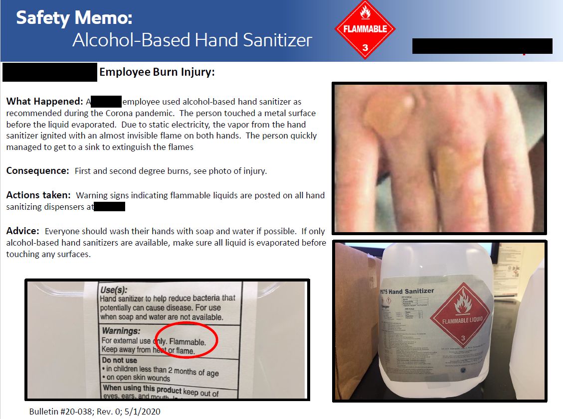 Safety Memo: Alcohol-Based Hand Sanitizer | Scrolller