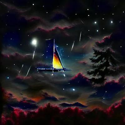 "Sailboat in a Starry Sky" | Scrolller