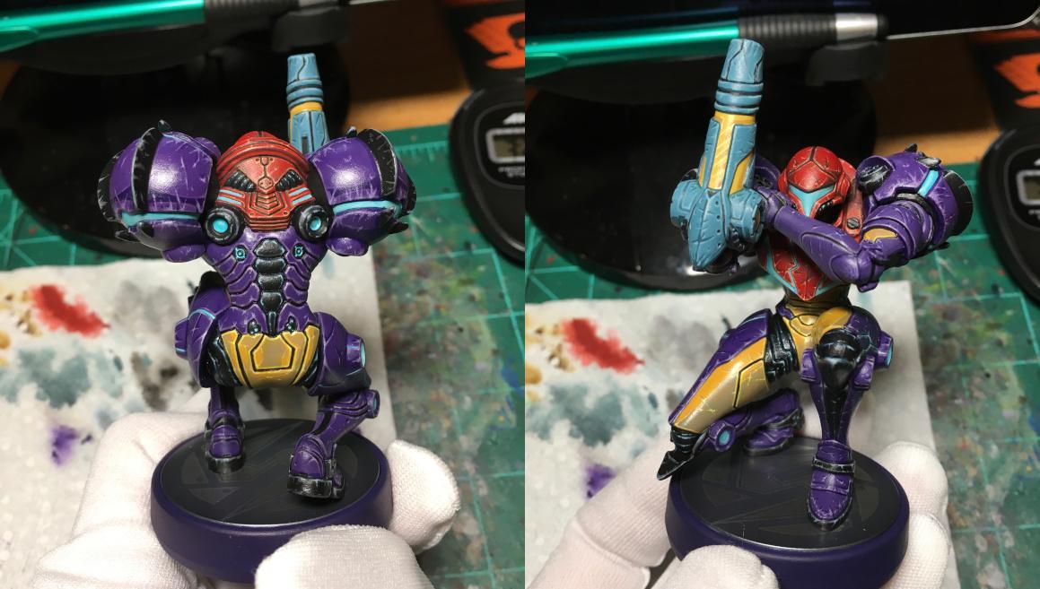 Samus Aran "gravity suit" amiibo repaint | Scrolller