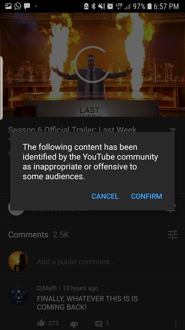 Season 6 trailer was identified by the YouTube community as inappropriate. | Scrolller
